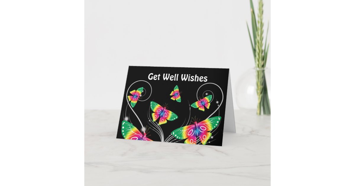 Get Well Wishes Butterflies Card | Zazzle