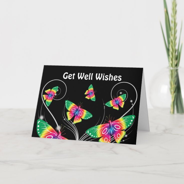 Get Well Wishes Butterflies Card | Zazzle