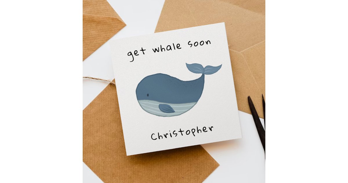 Get Whale Soon Card Cute Whale Card | Zazzle