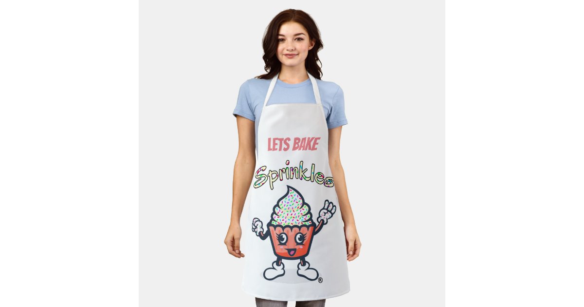 Get your bake on with a lets bake sprinkle apron | Zazzle