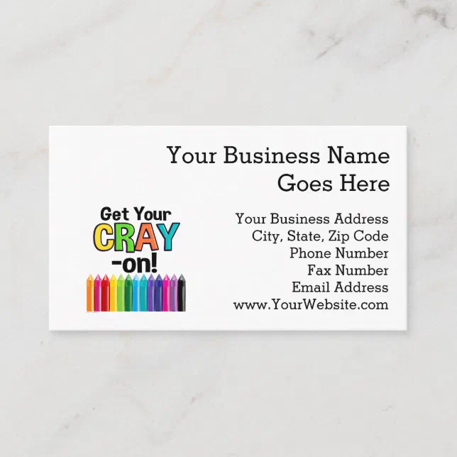 Get your Cray On Rainbow Crazy Crayon Art Teacher Business Card | Zazzle