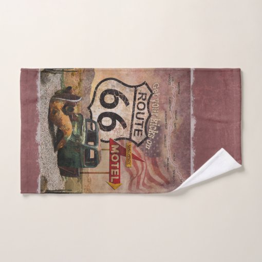 Get your Kicks on Route 66 Bath Towel Set | Zazzle