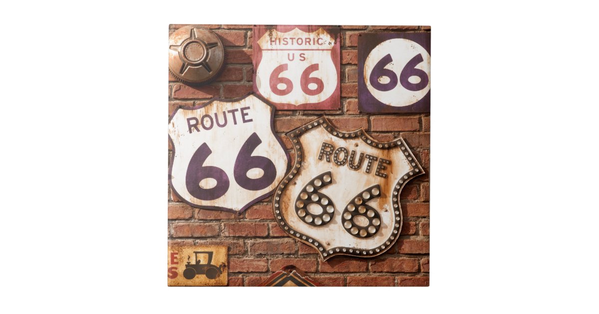 Get Your Kicks On Route 66 Ceramic Tile | Zazzle