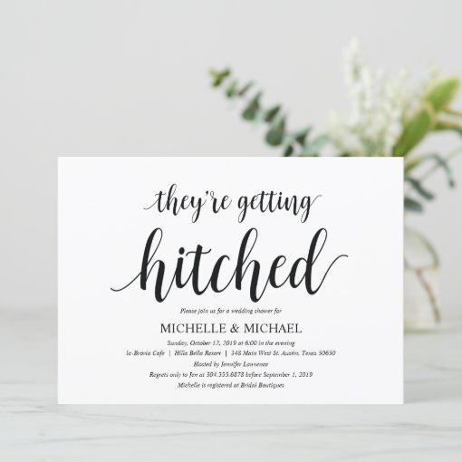 Getting hitched Bridal shower Invitation cards | Zazzle