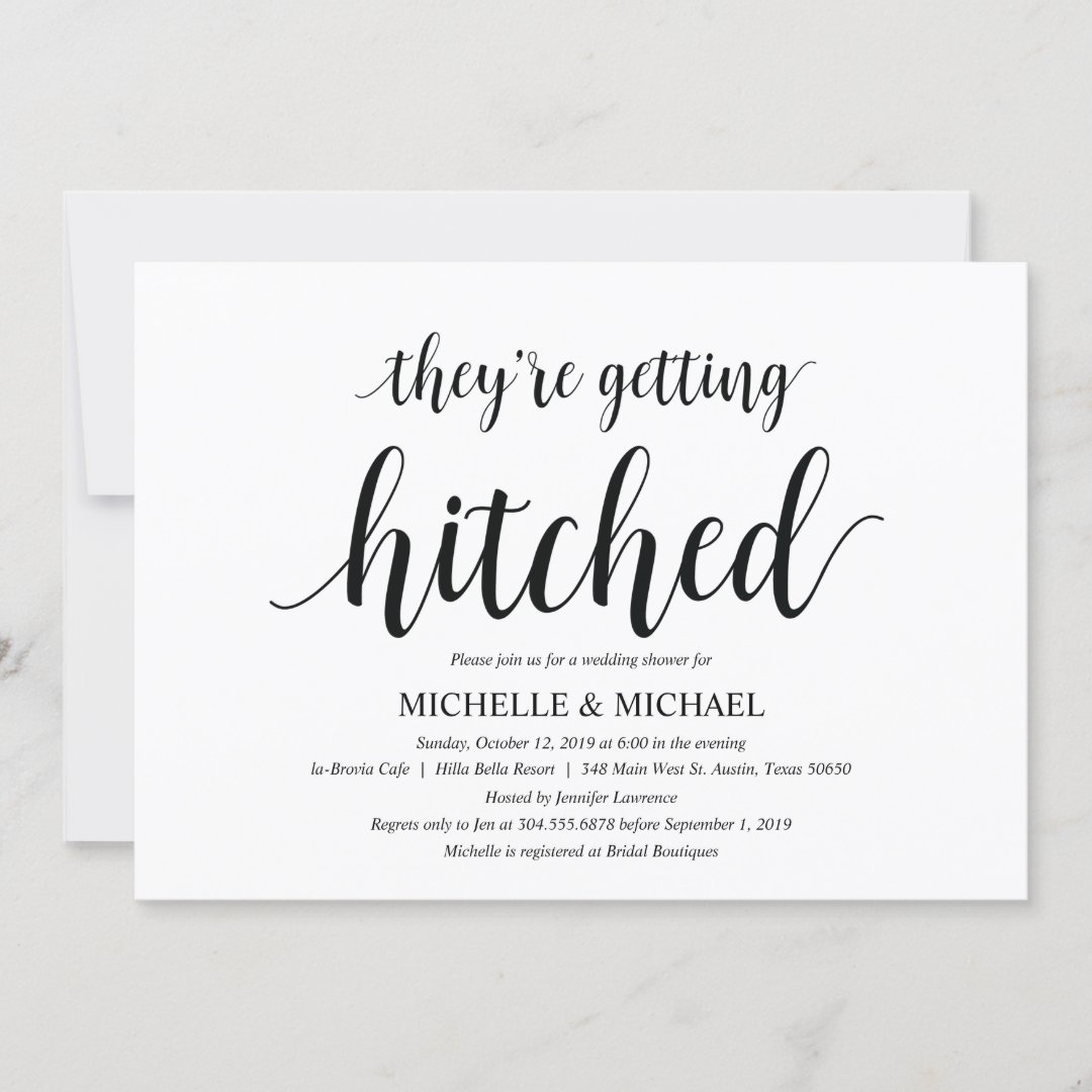 Getting hitched Bridal shower Invitation cards | Zazzle