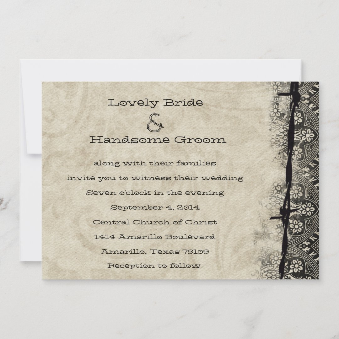 Getting Hitched Old Country Wedding Invitation | Zazzle