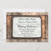 Getting Hitched Rustic Wood Wedding Invitations | Zazzle