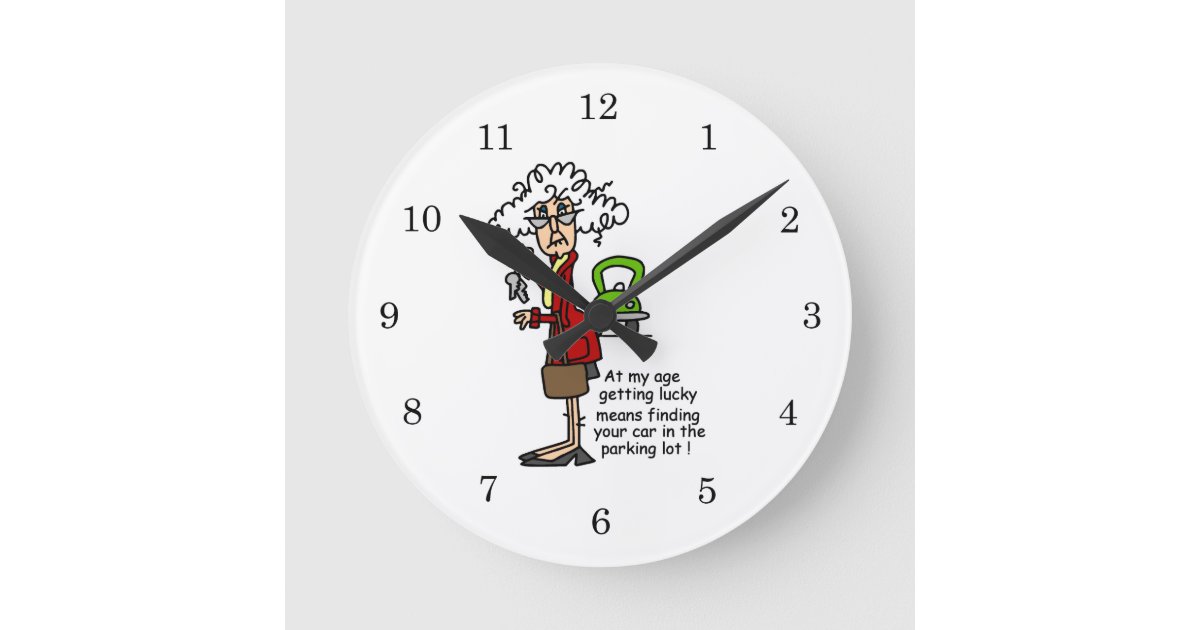Getting Lucky Humor Round Clock | Zazzle
