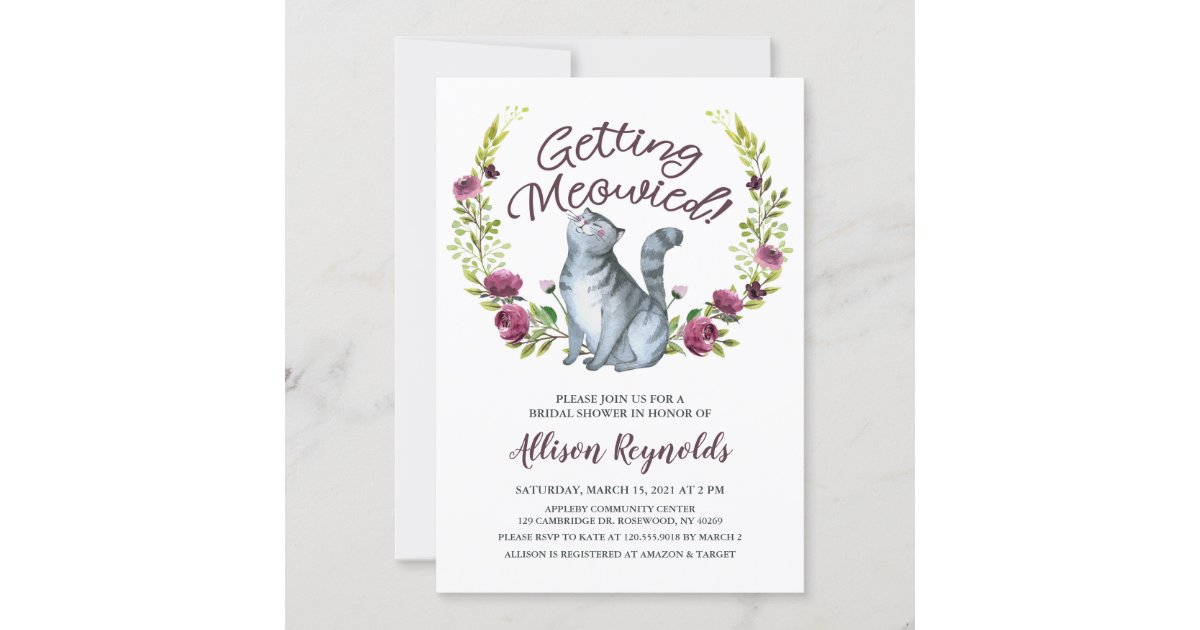Getting Meowied Bridal Shower Invitation | Zazzle.com