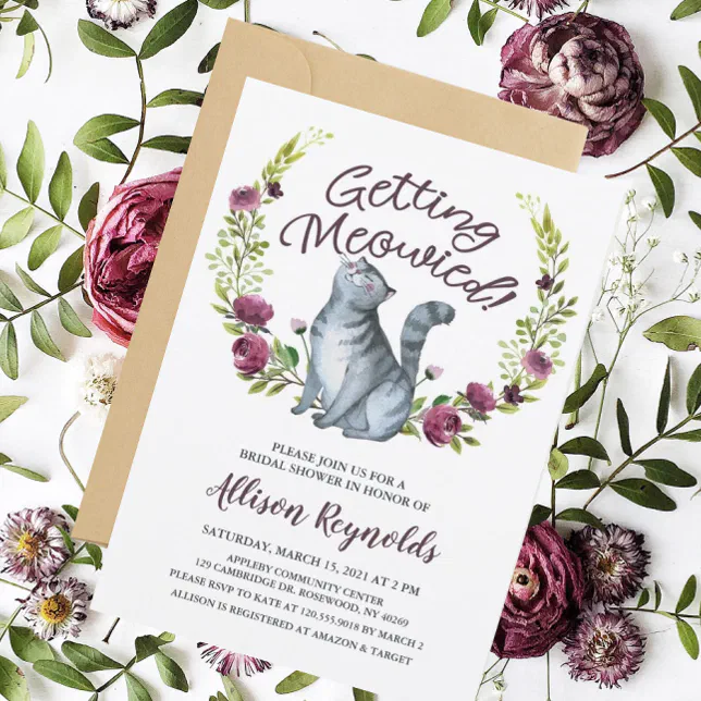 Getting Meowied Bridal Shower Invitation | Zazzle