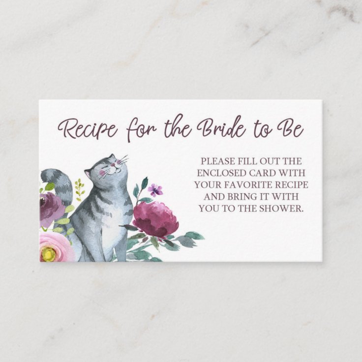 Getting Meowied Recipe Card for Bride to Be | Zazzle