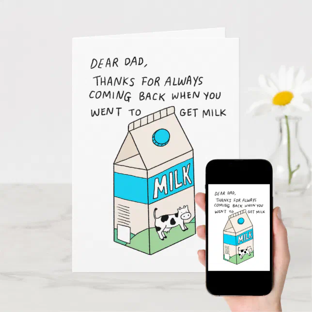Getting Milk Dad | Funny Father's Day Card | Zazzle