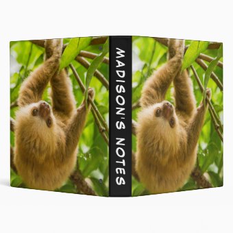 Getty Images | Upside Down Sloth 3 Ring Binder | Zazzle