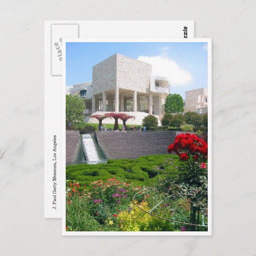 getty museum gardens postcard | Zazzle