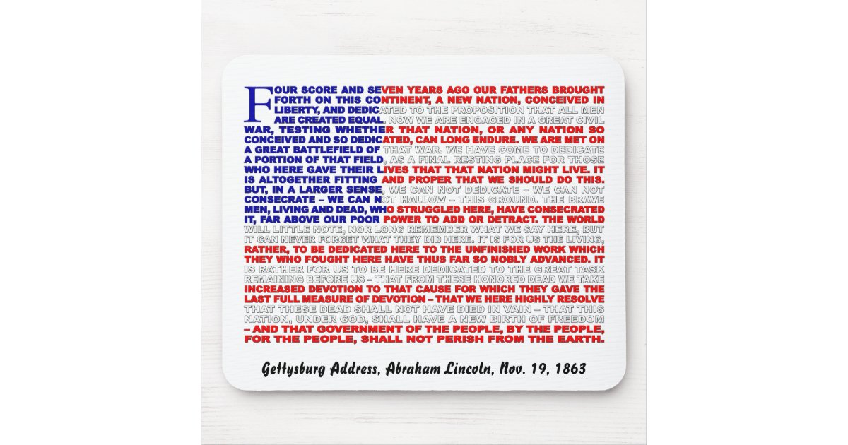 Gettysburg Address Mouse Pad | Zazzle
