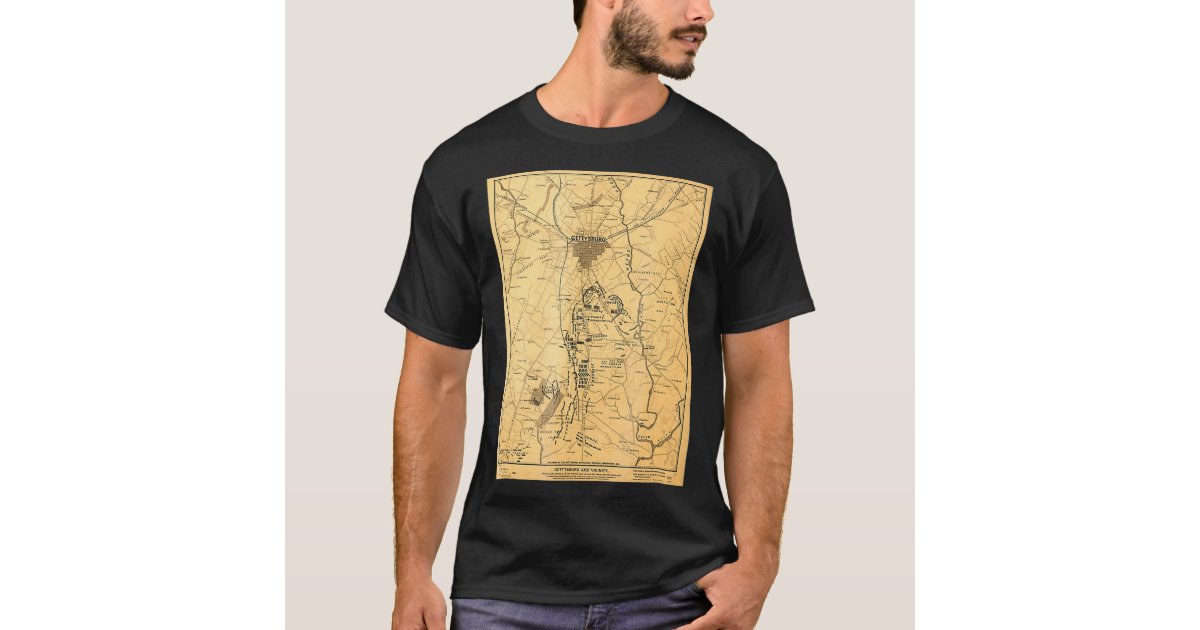 Gettysburg Battlefield Map T-Shirt | Zazzle