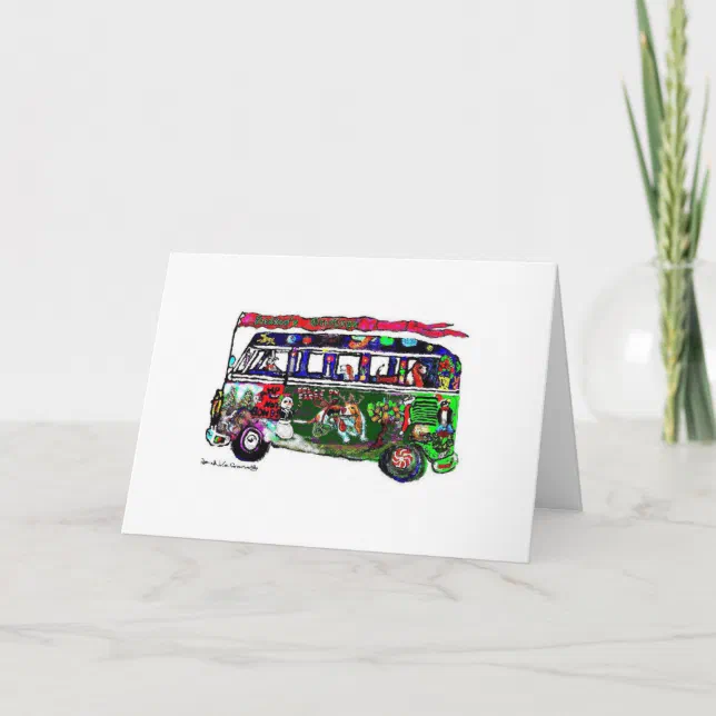 GGBR Holiday Card - Hippy Bus | Zazzle