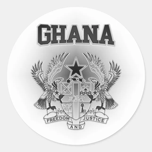 Ghana Coat of Arms Classic Round Sticker | Zazzle