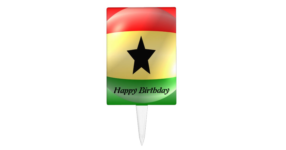 Ghana Flag Birthday Cake Topper | Zazzle