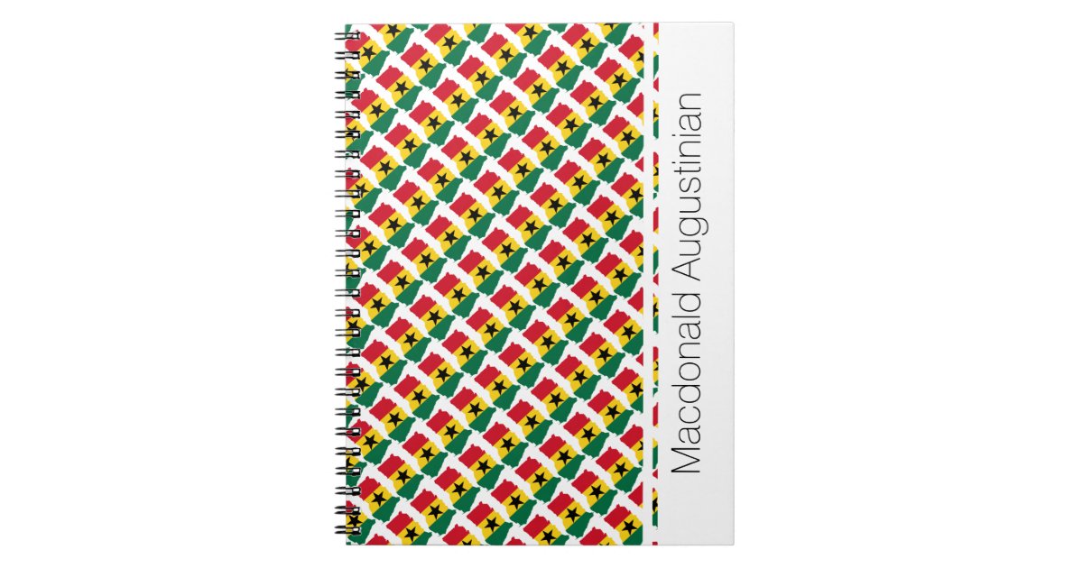 GHANA Flag Custom Add Your Name Notebook Journal | Zazzle