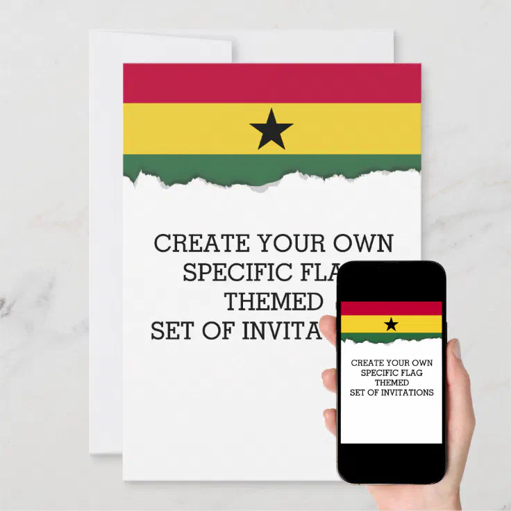 Ghana flag invitation | Zazzle