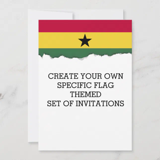 Ghana flag invitation | Zazzle