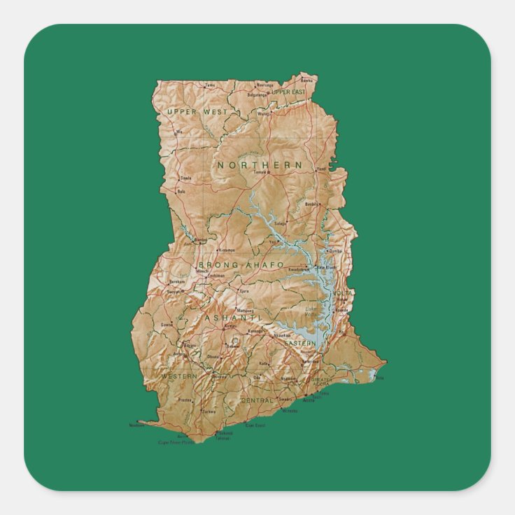 Ghana Map Sticker | Zazzle