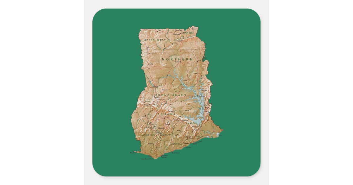 Ghana Map Sticker | Zazzle