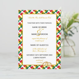 GHANA MAP with Elegant Script Ghanaian Wedding Invitation | Zazzle