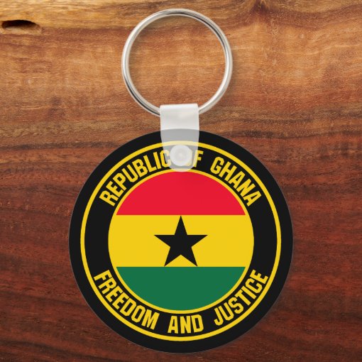 Ghana Round Emblem Keychain | Zazzle