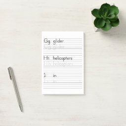 GHI Writing Practice Alphabet Worksheet Notepad | Zazzle