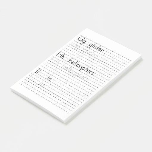 GHI Writing Practice Alphabet Worksheet Notepad | Zazzle