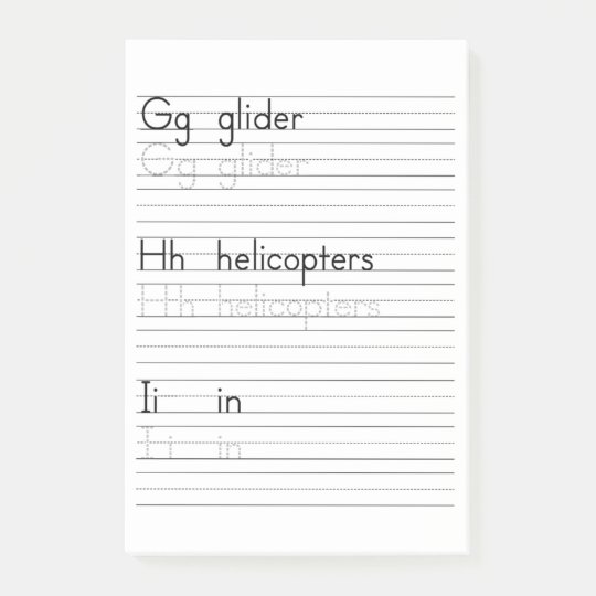 GHI Writing Practice Alphabet Worksheet Notepad | Zazzle.com