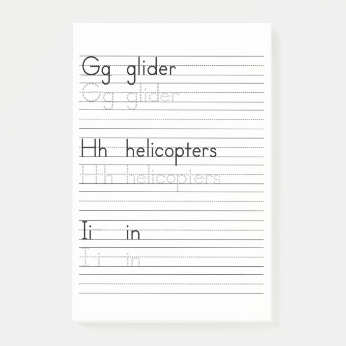 GHI Writing Practice Alphabet Worksheet Notepad | Zazzle.com