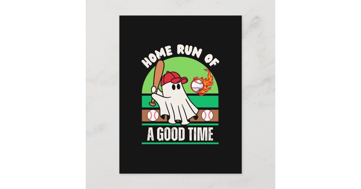 Ghost Baseball Player Halloween Enclosure Card | Zazzle