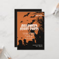 Ghost & Bat Halloween Scary Party Invitation | Zazzle