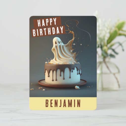 Ghost Birthday Card | Zazzle