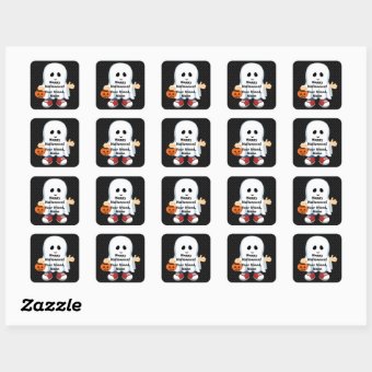 Ghost Boy | Kids Halloween Sticker | Zazzle