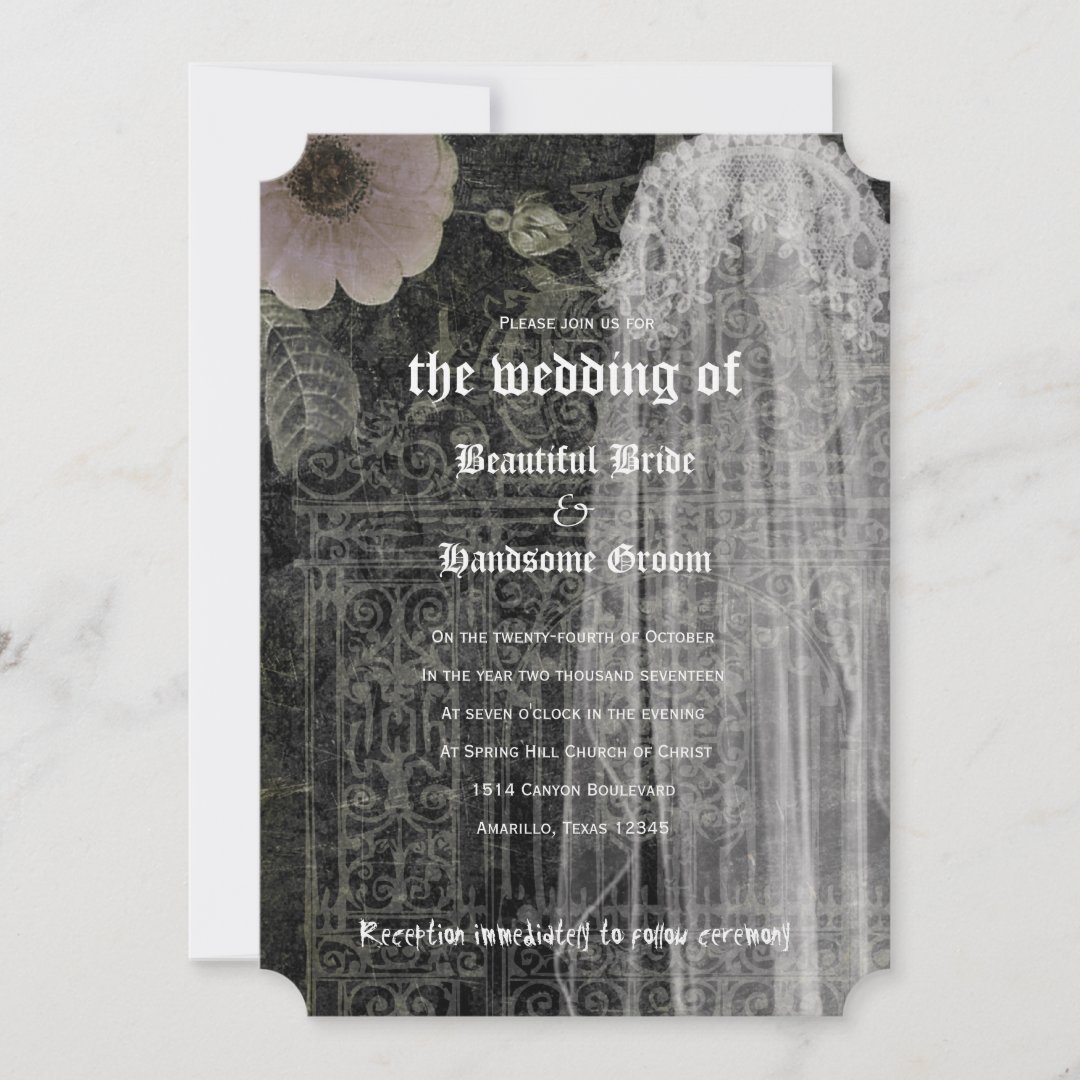 Ghost Bride Night Gothic Wedding Invitation | Zazzle