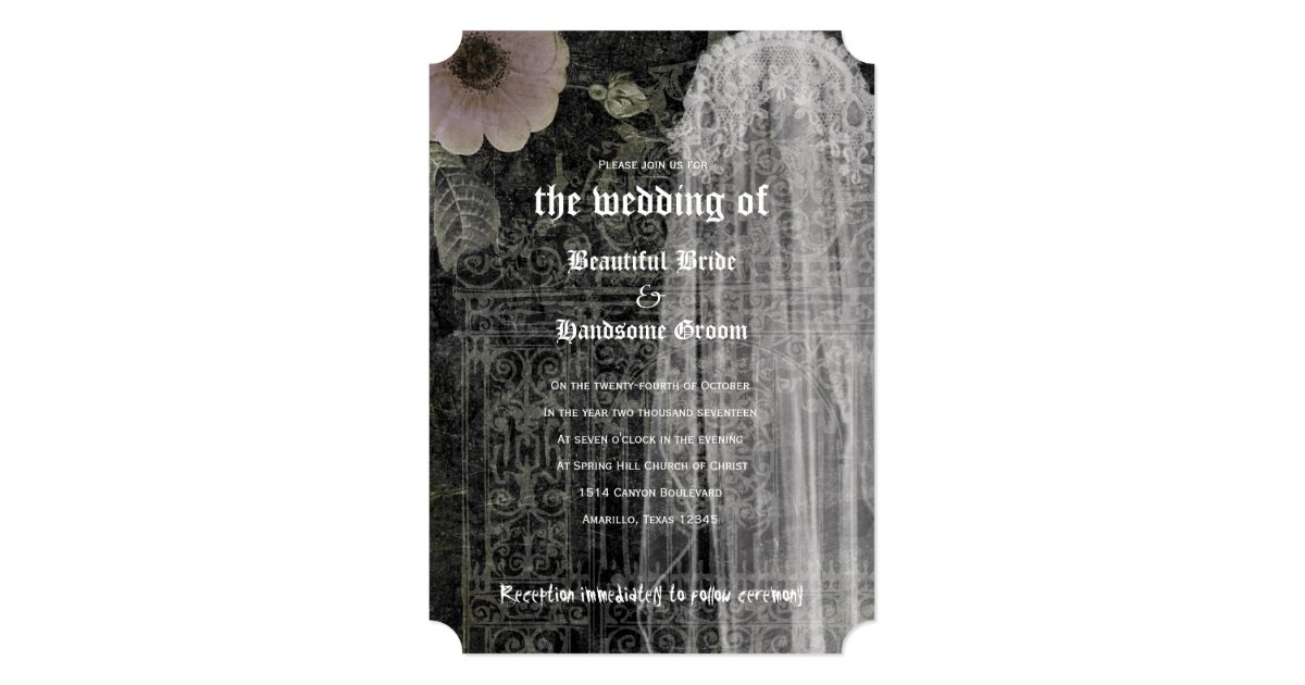 Ghost Bride Night Gothic Wedding Invitation | Zazzle.com