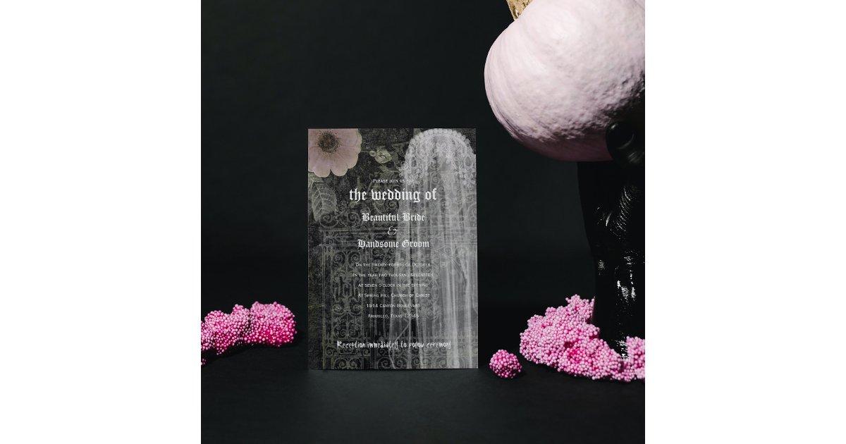 Ghost Bride Night Gothic Wedding Invitation | Zazzle