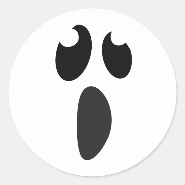 Ghost Face Halloween Party Trick or Treat Favor Classic Round Sticker ...