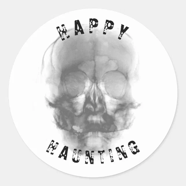 Ghost Face Skull Halloween Haunting Party Classic Round Sticker | Zazzle