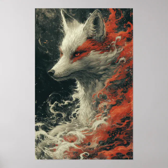 Ghost Fox Miyazaki Hayao Style Hand-drawn Poster | Zazzle