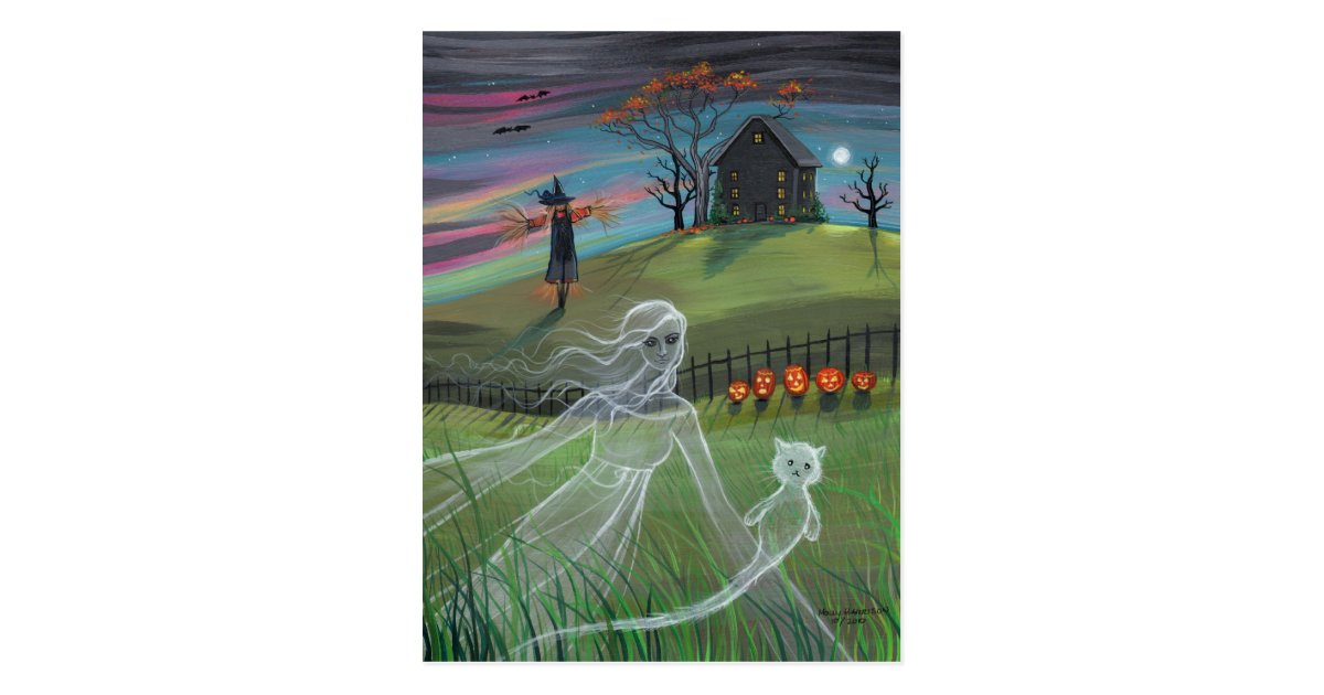 Ghost Friends Halloween Postcard | Zazzle.com
