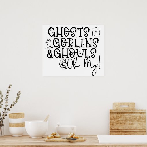 ghost goblins ghouls oh my mummy halloween poster | Zazzle