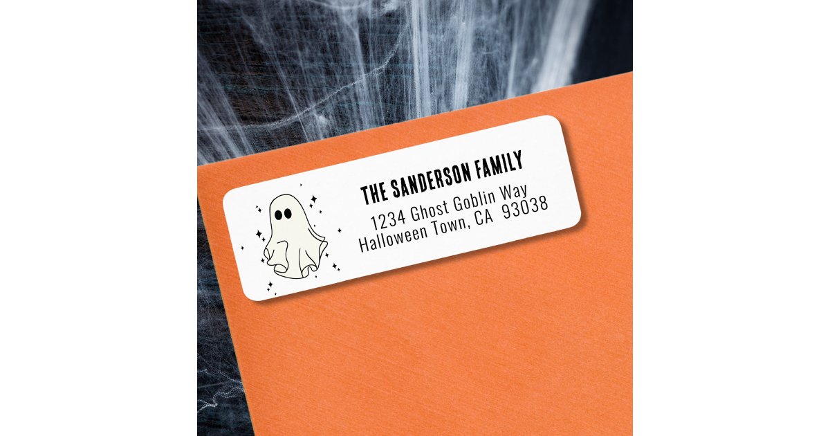 Ghost Halloween Address Label | Zazzle