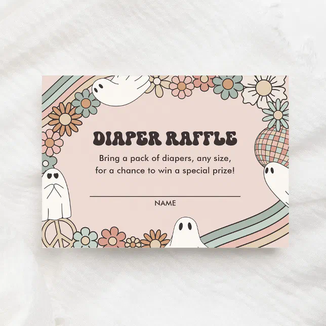 Ghost Halloween Baby Shower Diaper Raffle Ticket Enclosure Card | Zazzle