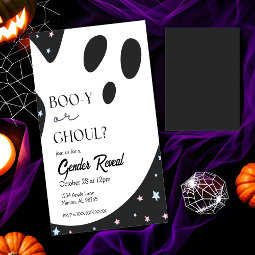 Ghost Halloween Gender Reveal Invitation | Zazzle
