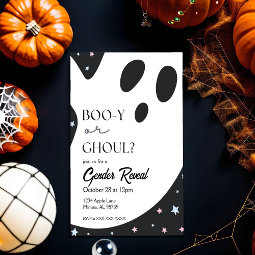 Ghost Halloween Gender Reveal Invitation | Zazzle